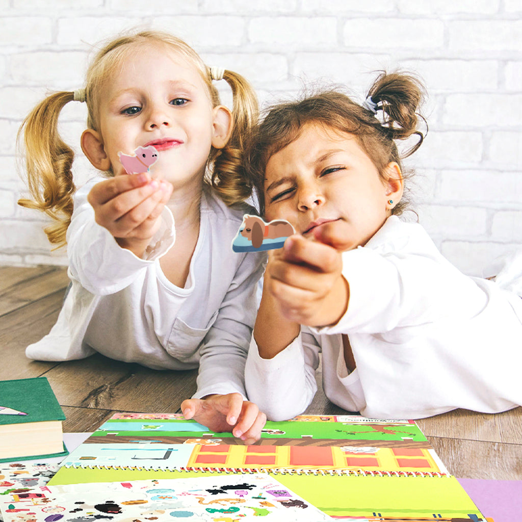 Giggles & Pebbles Educational Magic Sticker Pad Book for Kids, Tod ...