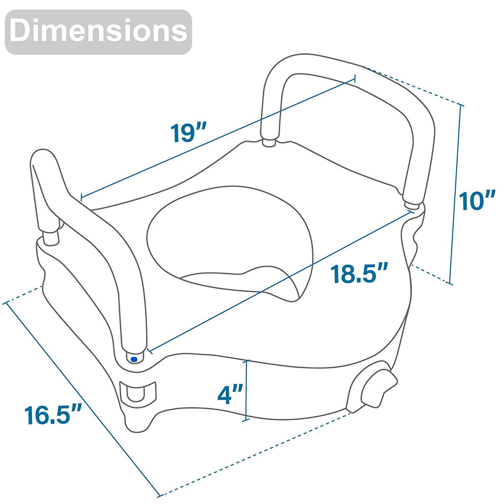 Vaunn Medical Adjustable Elevated Raised Toilet Seat and Commode Riser ...