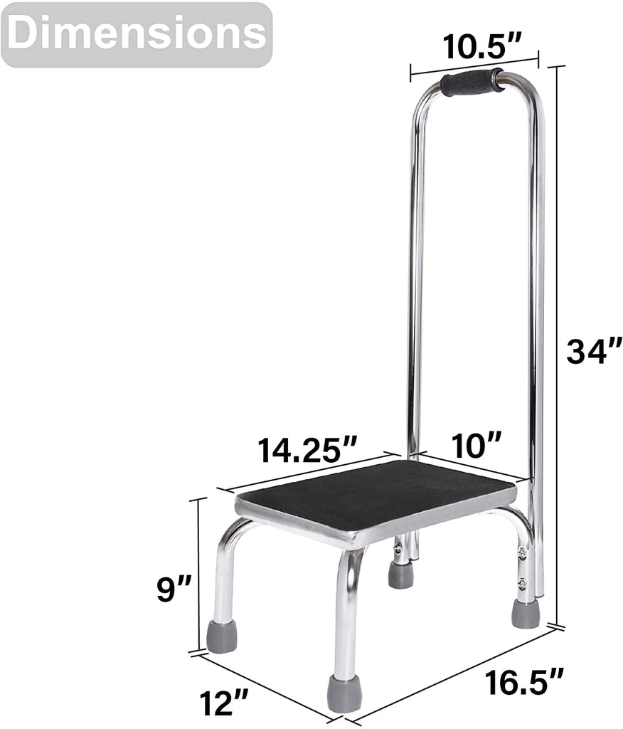 Vaunn Medical Foot Step Stool with Handle and Anti Skid Rubber Platfor ...